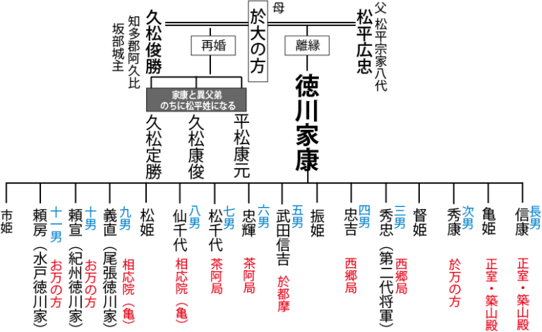 徳川家康の家系図をみると正室・側室たちによる子孫繁栄を願っていた | 美濃国岩村城の歴史と関連武将たち